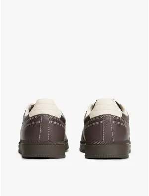 Tommy Hilfiger Leather Skater Sneakers - Black Walnut