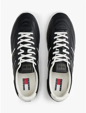 Tommy Hilfiger Leather Skater Sneakers - Black