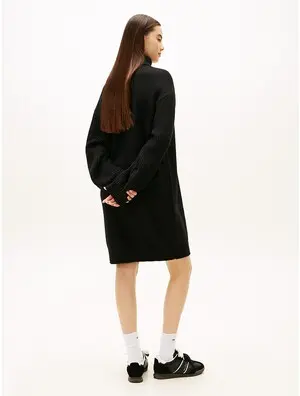 Tommy Hilfiger Turtleneck Sweater Dress With Flag Logo