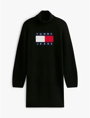 Tommy Hilfiger Turtleneck Sweater Dress With Flag Logo