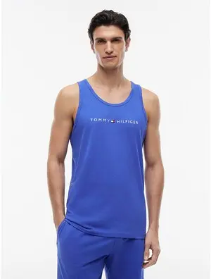 Tommy Hilfiger Hilfiger Logo Sleep Tank Top - Blueberry