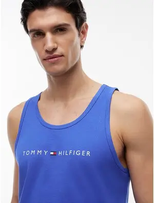 Tommy Hilfiger Hilfiger Logo Sleep Tank Top - Blueberry