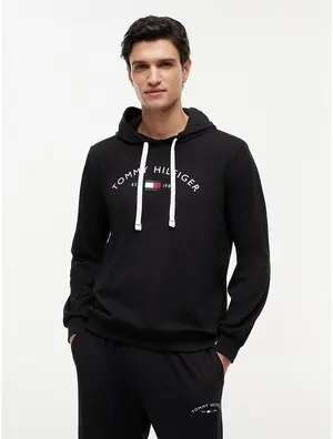 Tommy Hilfiger Logo Pique Hoodie - Black