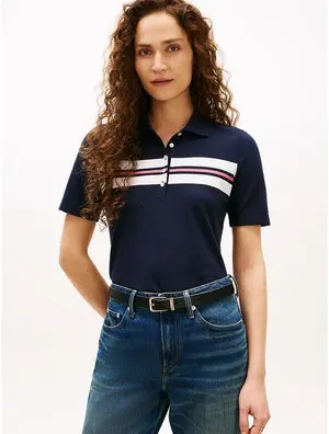 Tommy Hilfiger Regular Fit Block Stripe Stretch Polo