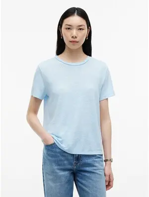 Tommy Hilfiger Linen-blend Crewneck T-shirt - Rain Dance