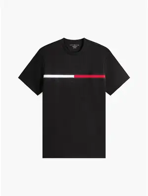 Tommy Hilfiger Embroidered Flag Logo T-shirt - Black