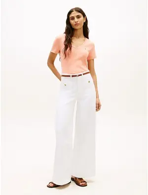 Tommy Hilfiger V-neck T-shirt - Sunset Coral