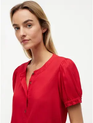 Tommy Hilfiger Lightweight Shirred Viscose Pullover Shirt