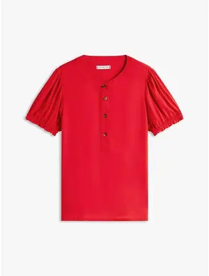 Tommy Hilfiger Lightweight Shirred Viscose Pullover Shirt