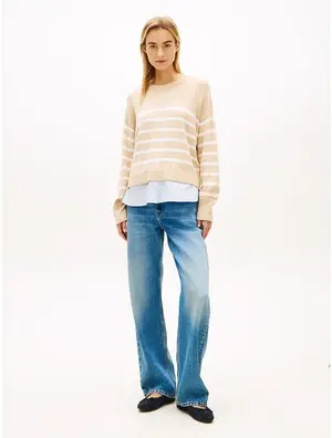 Tommy Hilfiger Striped Fine Knit Pullover Sweater