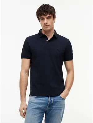 Tommy Hilfiger Regular Fit Stretch Tommy Polo - Navy