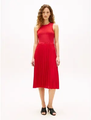 Tommy Hilfiger Mixed-media Pleated Tank Dress