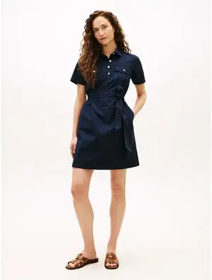 Tommy Hilfiger Short Sleeve Belted Utility Shirtdress