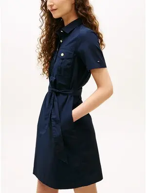 Tommy Hilfiger Short Sleeve Belted Utility Shirtdress