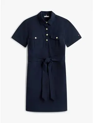 Tommy Hilfiger Short Sleeve Belted Utility Shirtdress