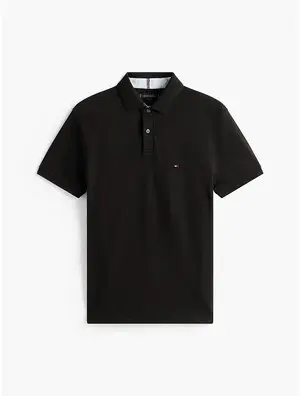 Tommy Hilfiger Regular Fit Stretch Tommy Polo - Black