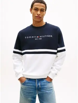 Tommy Hilfiger Colorblock Logo Sweatshirt - Navy