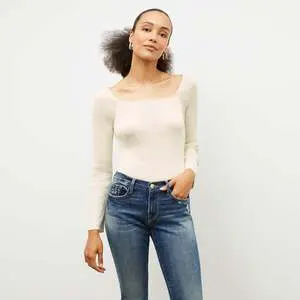 M.M.LAFLEUR Joya Silk Jersey Top - Cream