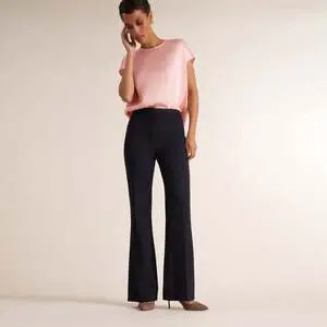 M.M.LAFLEUR Horton Flare Trouser Washable Wool Twill - Dark Navy