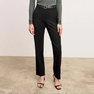 M.M.LAFLEUR Smith Straight Leg Trousers In Italian Wool Twill - Black