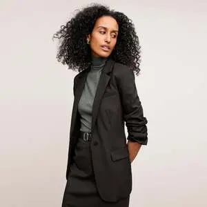 M.M.LAFLEUR Yiyan Italian Wool Twill Blazer - Black