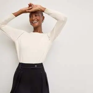 M.M.LAFLEUR Larissa Pointelle Sweater - Ivory