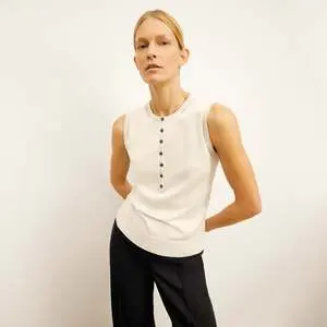 M.M.LAFLEUR Crimmins" Pointelle Knit Tank - Ivory