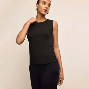M.M.LAFLEUR Ribbed Pima Cotton Tank - Black
