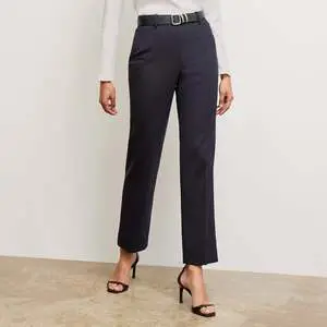 M.M.LAFLEUR The Smith Straight Leg Trouser In Washable Wool Twill - Dark Navy