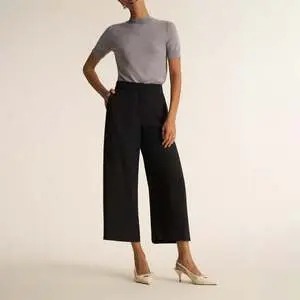 M.M.LAFLEUR Zhou Culottes - Black Soft Wave