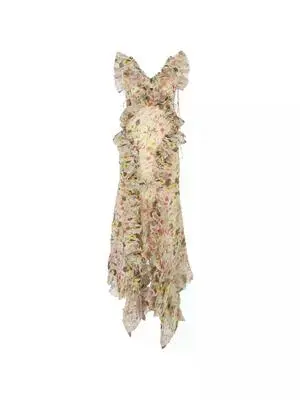 MARQUES' ALMEIDA Floral Print Asymmetric Dress