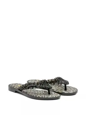 GANNI X Melissa Leopard-print Flip-flops - Black