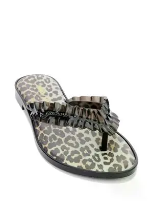 GANNI X Melissa Leopard-print Flip-flops - Black