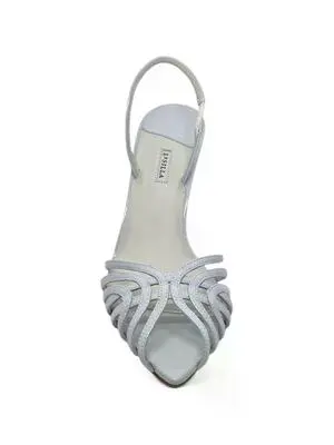 LE SILLA Patent Cage-strap Slingback Sandals - Grey