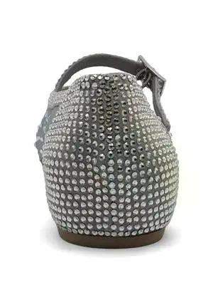 LE SILLA Gilda Crystal-embellished Mesh Ballet Flats - Grey