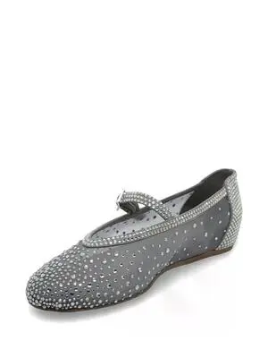 LE SILLA Gilda Crystal-embellished Mesh Ballet Flats - Grey