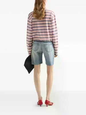 Prada Long-sleeved Striped Cotton Jersey T-shirt