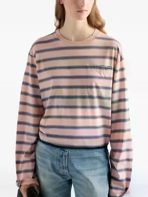 Prada Long-sleeved Striped Cotton Jersey T-shirt