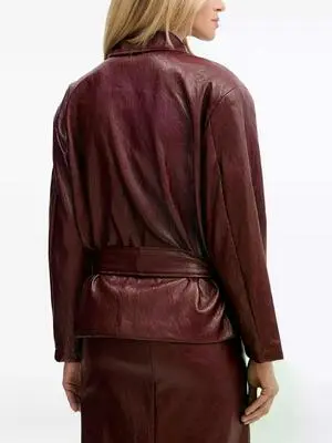 HAVEONE Belted Zip-up Jacket - Red