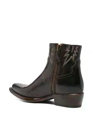 ERALDO Embroidered Leather Ankle Boots