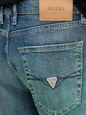 Guess Faded Effect Denim Shorts - Blue