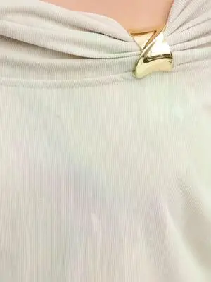 Guess Off-shoulder Hardware-detail Blouse - Neutrals