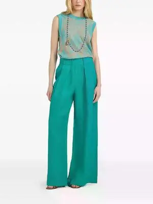 Momoni Pleated Palazzo Pants - Green