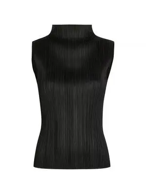 Issey Miyake Pleated High-neck Sleeveless Top
