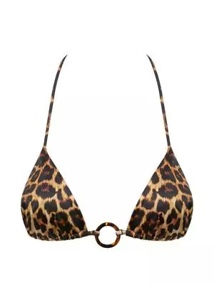 MAISON CLOSE Leopard Print Ring Detail Bikini - Brown