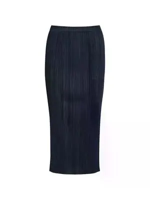 Issey Miyake Pleated Midi Skirt - Blue