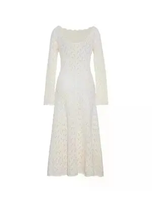 Cara Cara Pointelle-knit Scalloped Dress
