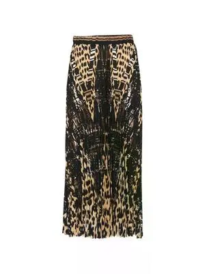 PIERRE-LOUIS MASCIA Pleated Animal-print Maxi Skirt