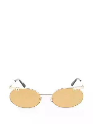 Off-White Oval Frame Sunglasses - Gold