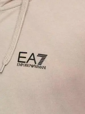 EA7 Logo-print Zip-up Hoodie - Neutrals
